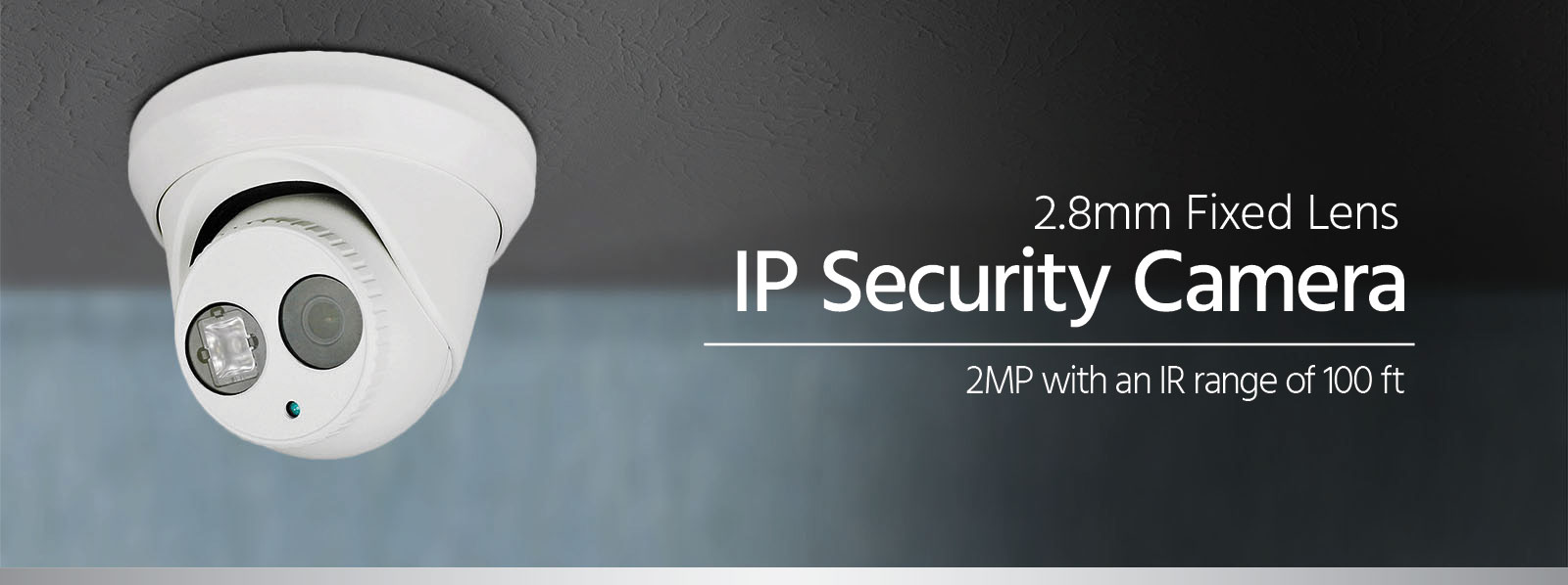 Monoprice 2.1MP Turret IP Camera, 1920x1080P@30fps, 2.8mm Fixed Lens ...