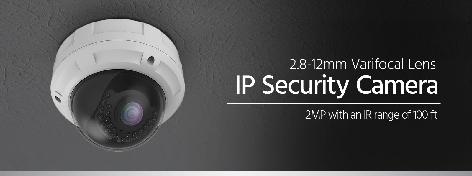 Monoprice 2MP Dome IP Security Camera, 1920x1080, 2.8-12mm Vari-focal ...